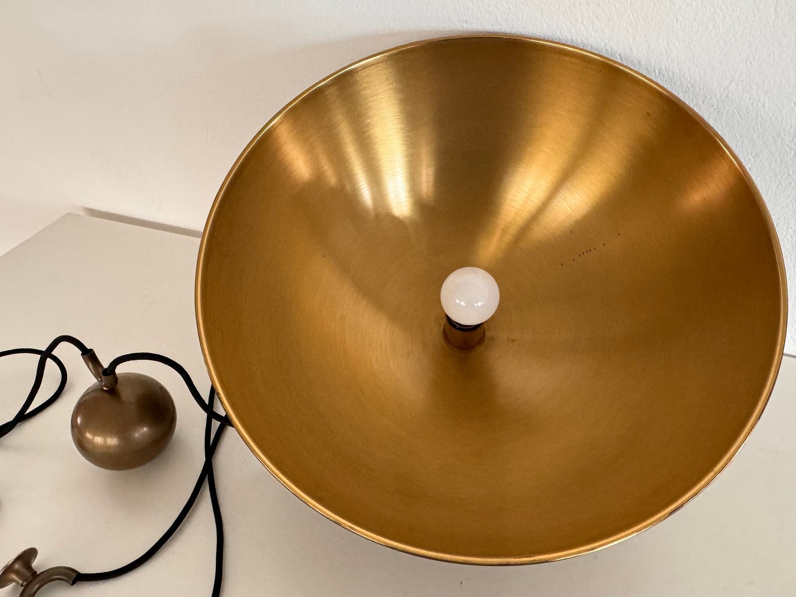 Large Vintage Brass Counterweight Pendant Light by Florian Schulz ...