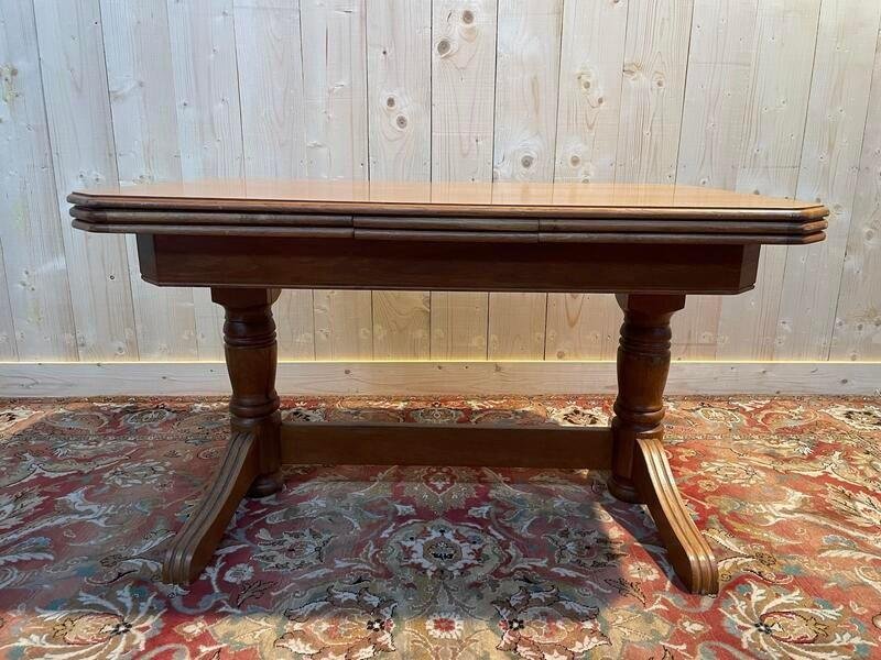 Oak Dining Table with Integrated Extensions for sale at Pamono