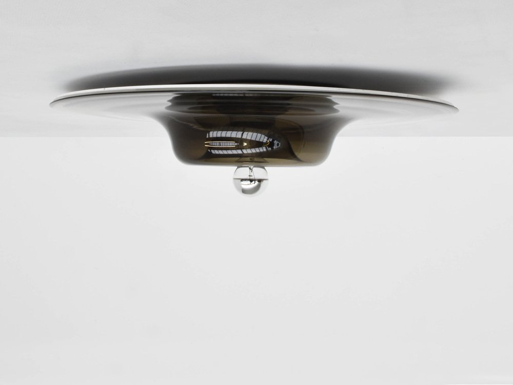 Ceiling or Wall Light in Ochre Murano Glass by Pierre Cardin for Venini ...