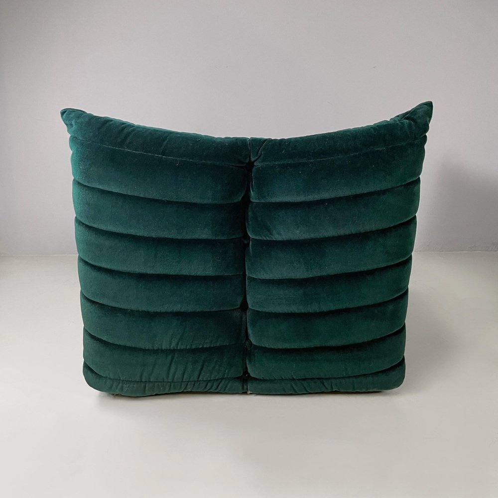 Set of Modern Italian Dark Green Velvet Chairs by Seven Salotti, 1970s ...