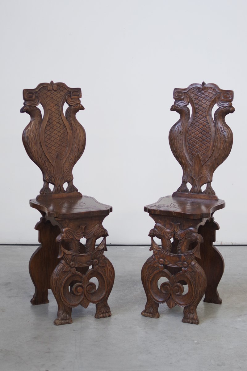 Set of Late 19th Century Hand-Carved Chairs Ornate Craftsmanship for ...