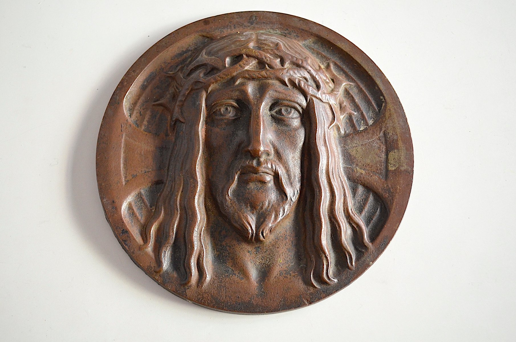 Christian Plaque - Bronze Relief, 1880s for sale at Pamono