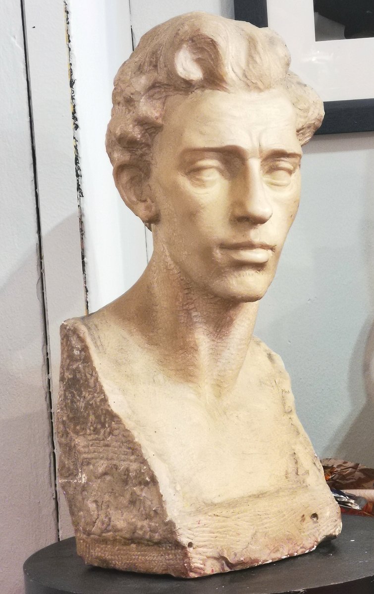 Alfredo Pina, Male Bust, 1930s, Carrara Marble for sale at Pamono
