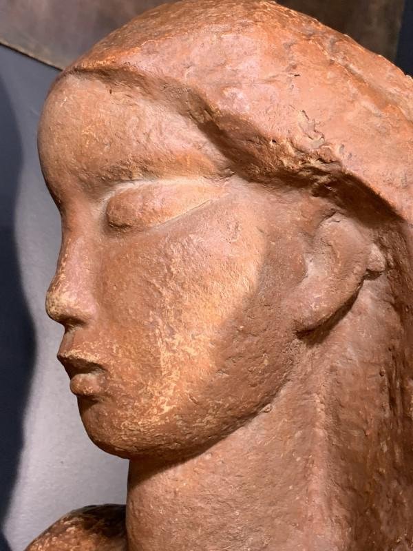 Art Deco Expressionist Sculpture Naked Woman Bust by Harry Elstrom ...