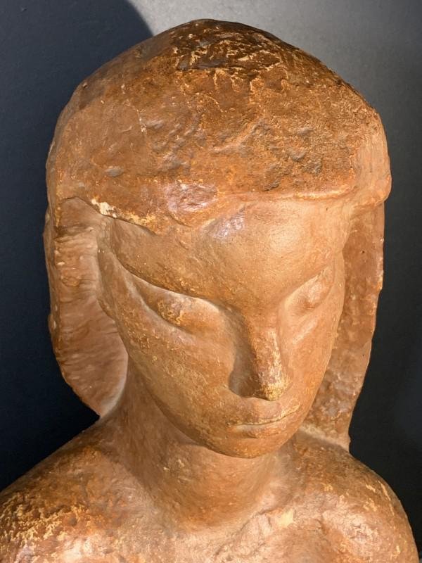 Art Deco Expressionist Sculpture Naked Woman Bust by Harry Elstrom ...