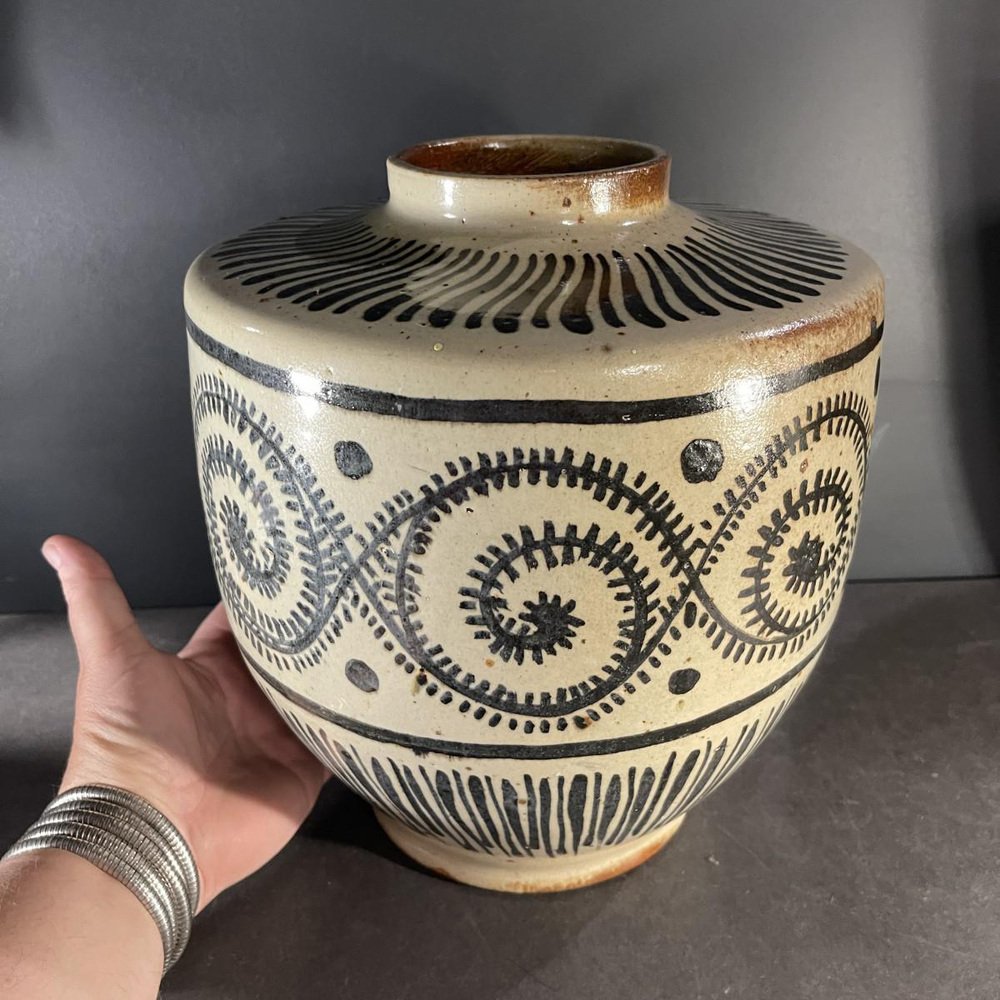 Large Ceramic Art Deco Vase by Pierre Paulus, 1930s for sale at Pamono