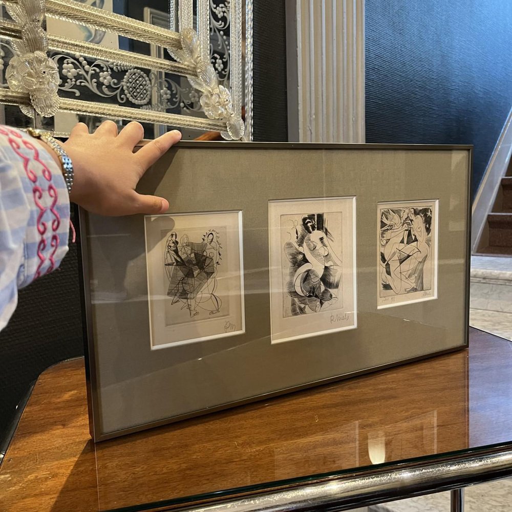 René Mels (Meulemans), Compositions, Etchings, 1945, Set of 3 for sale ...