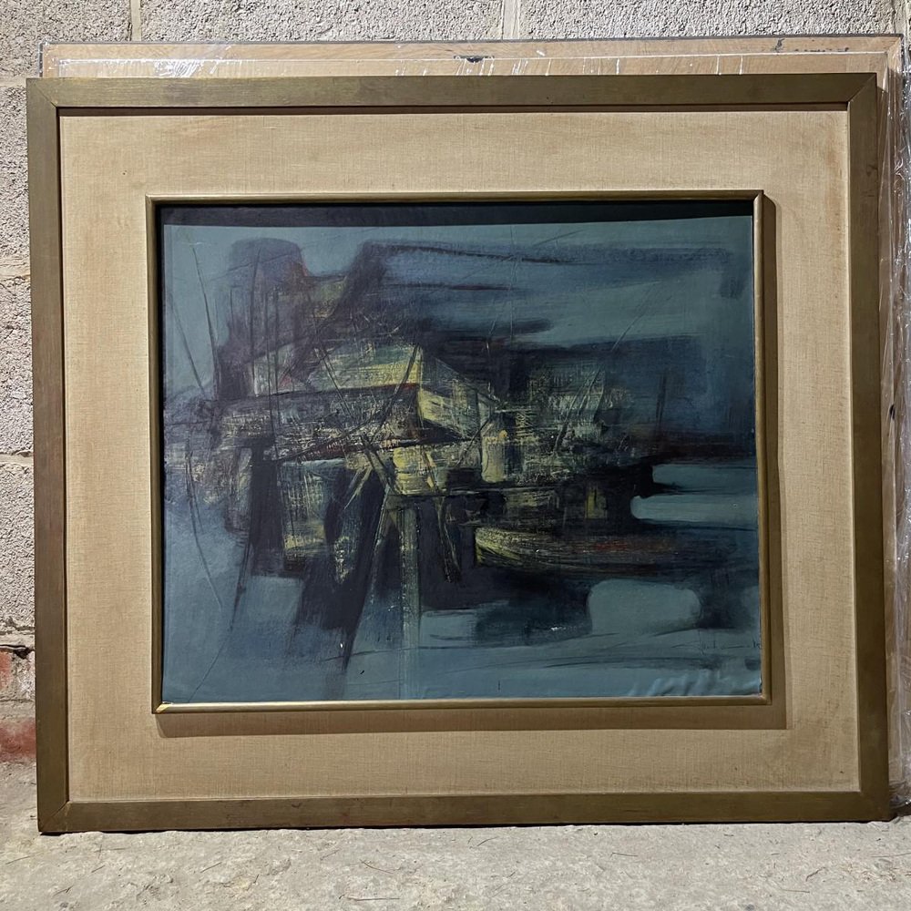 Erwin Mackowiak, Blue Abstract Composition, Oil on Panel, 1960 for sale ...