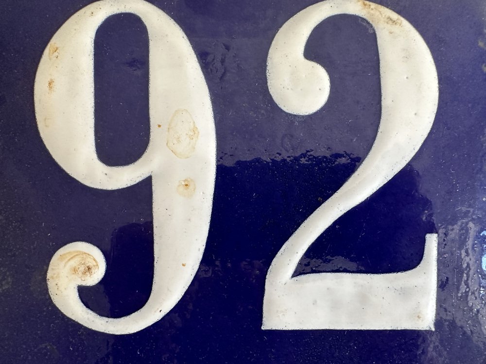 Antique French Enamel House Number Plaque, 1900 for sale at Pamono