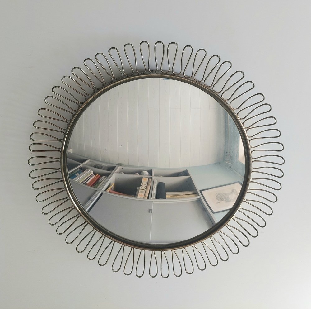 Round Concave Mirror attributed to Josef Frank, 1950s for sale at Pamono