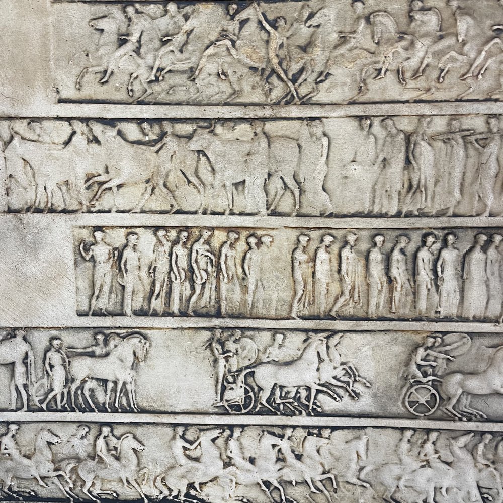Greek Bas-Relief Frieze, 1800s, Stucco for sale at Pamono