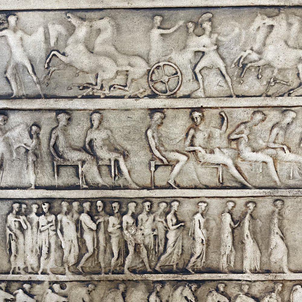 Greek Bas-Relief Frieze, 1800s, Stucco for sale at Pamono