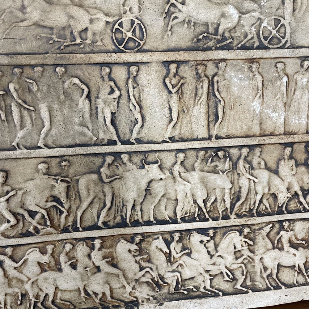 Greek Bas-Relief Frieze, 1800s, Stucco for sale at Pamono