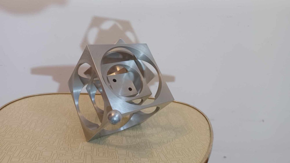 Cubic Dice Figure in Aluminum, 1970s for sale at Pamono