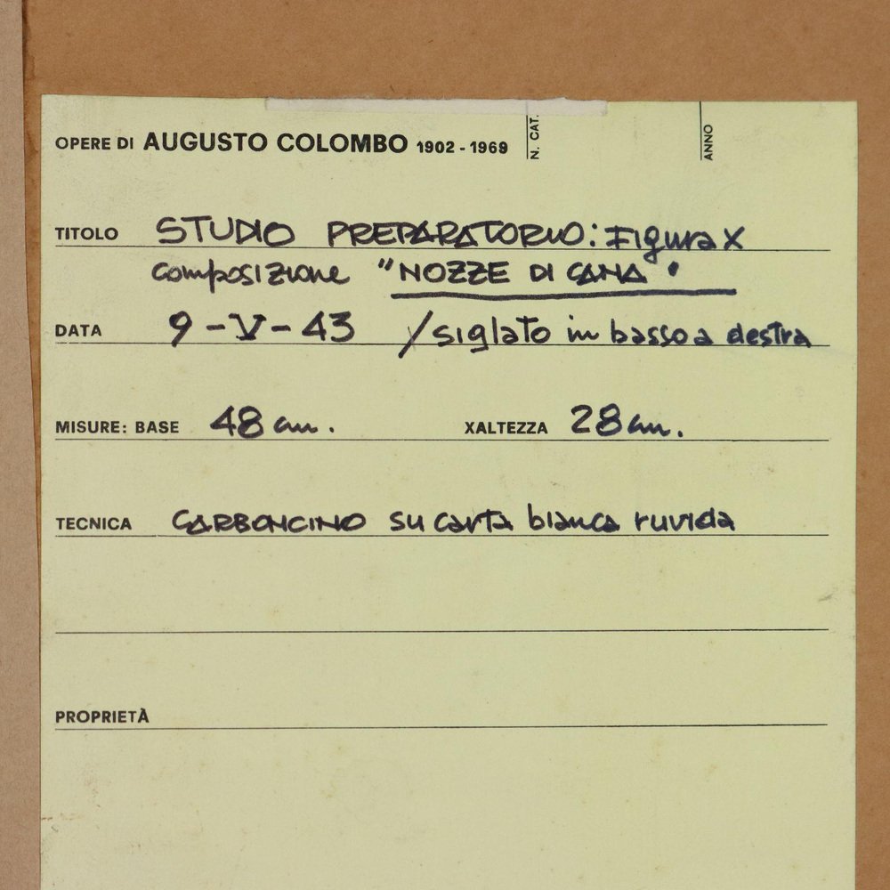 Augusto Colombo, Figure, Charcoal Drawing for sale at Pamono