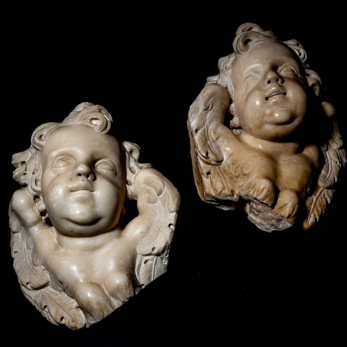 Baroque Marble Angel Heads, Italy, Mid-18th Century, Set of 2 for sale ...