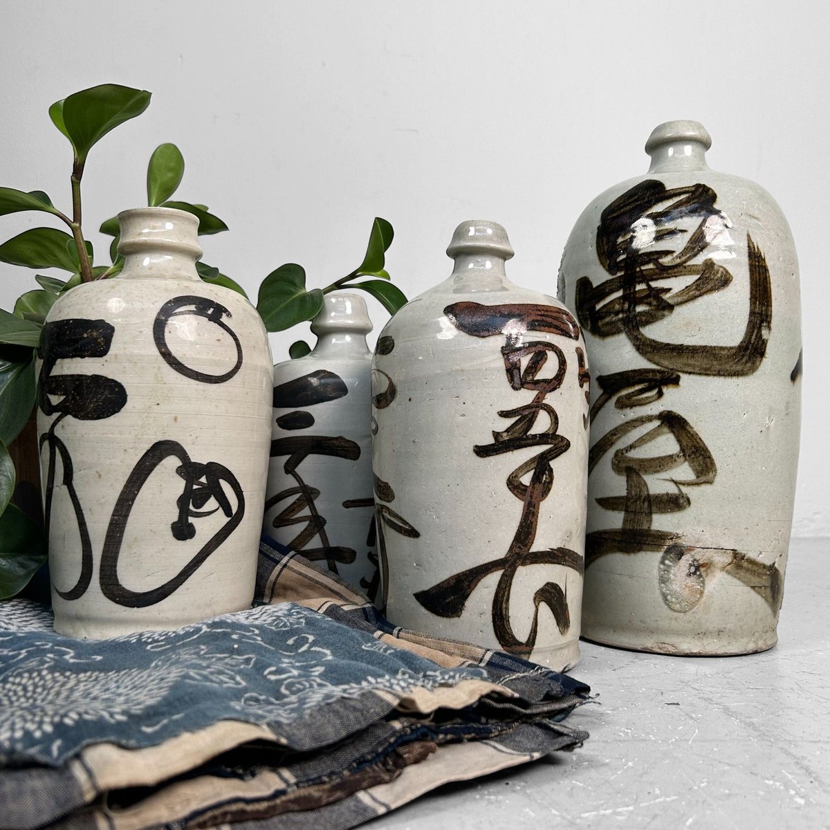 Taishō Era Tokkuri Sake Jars, Japan, 1920s, Set of 4 for sale at Pamono
