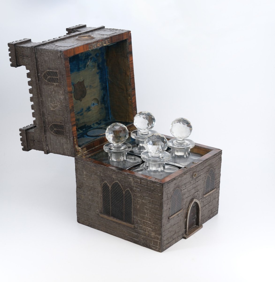 Rare 19th Century Decanter Box Depicting A Medieval Castle for sale at ...