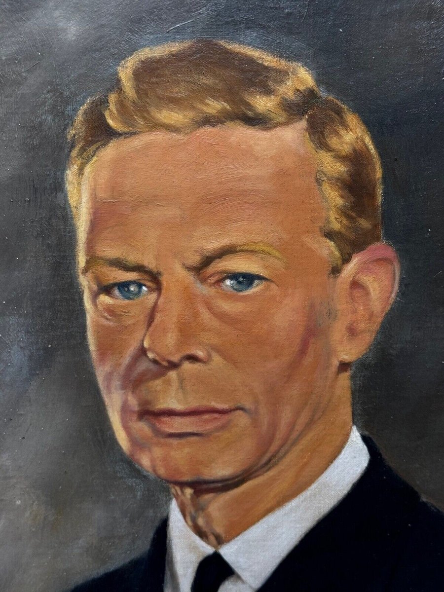 British Artist, Portrait of Monarch King George VI in Naval Uniform ...