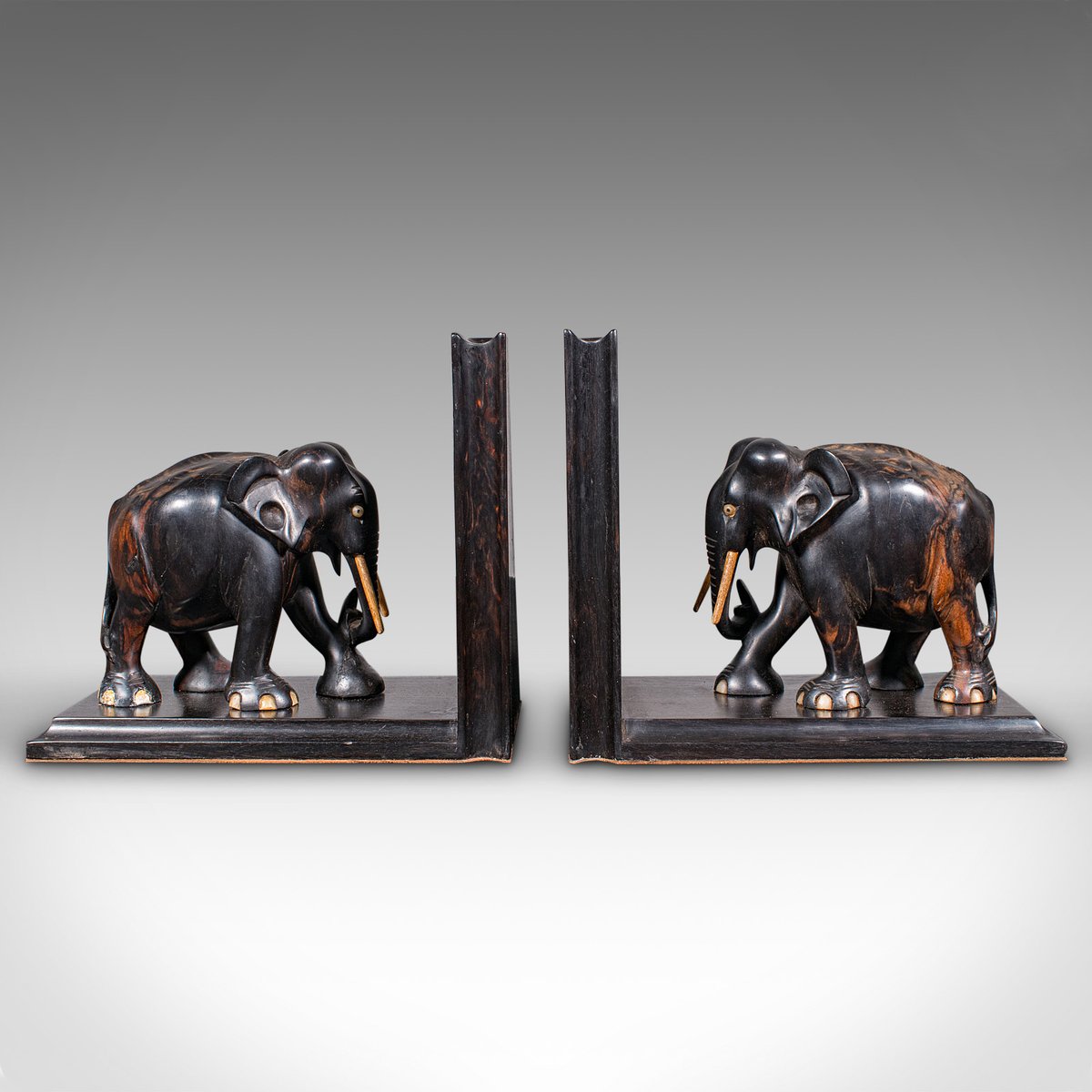 Antique Indian Elephant Bookends, 1890s, Set of 2 for sale at Pamono