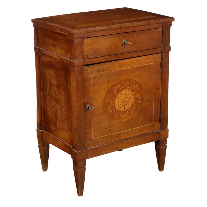 Neoclassical Inlaid Bedside Table for sale at Pamono