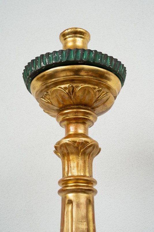 Antique Gilded and Carved Wooden Torch Holders, Florence, Early 19th ...