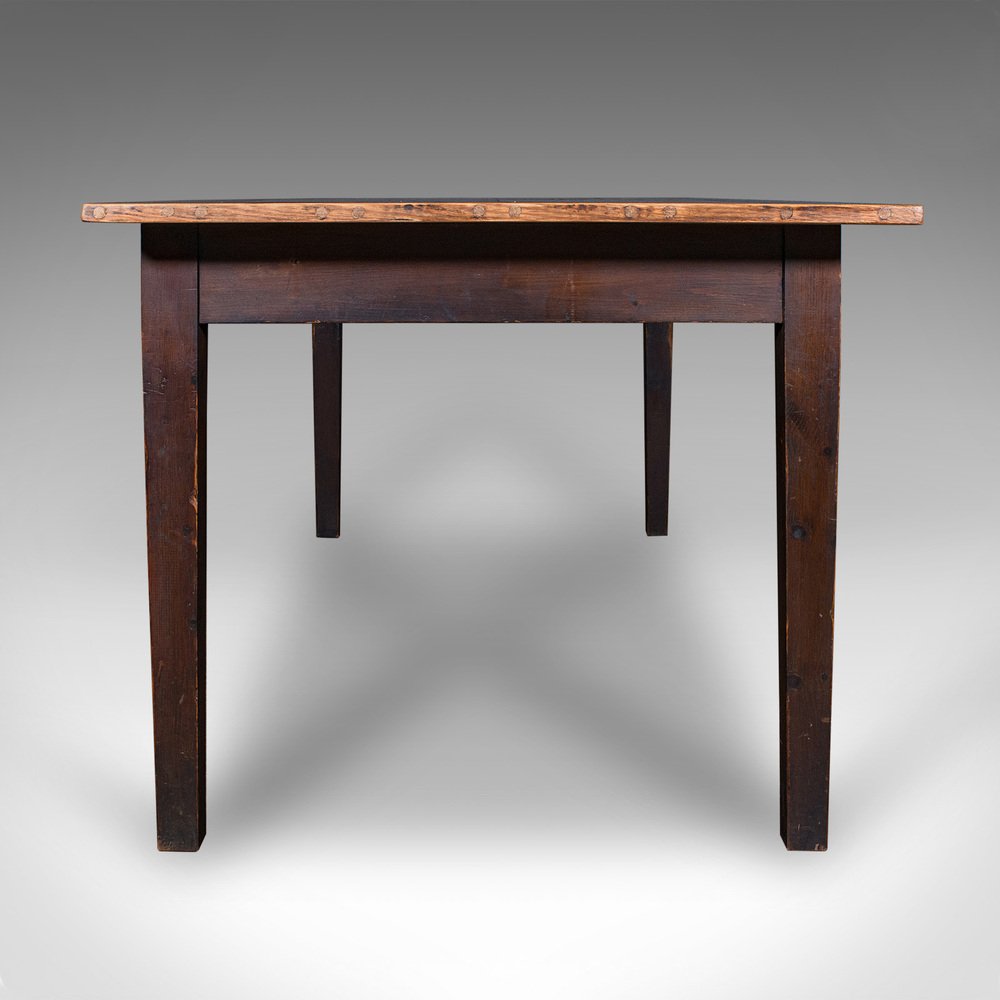 Antique English Farmhouse Dining Table in Pine, 1890s for sale at Pamono
