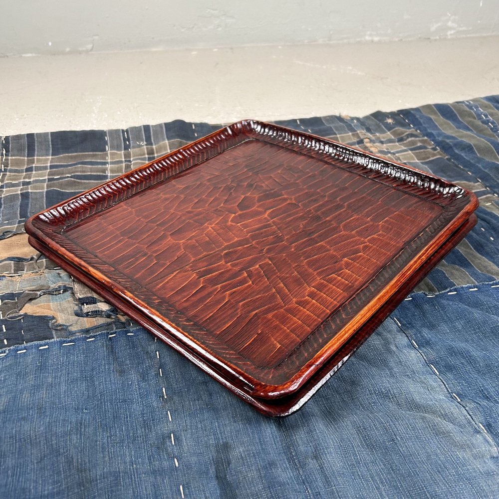 Mid-Century Japanese Carved Wood Trays, 1960s, Set of 2 for sale at Pamono