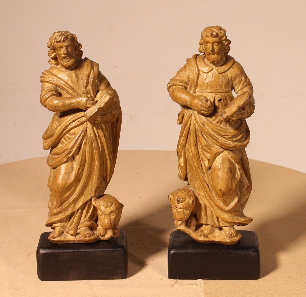 Venetian Artist, Statues of Saint Mark, 16th Century, Walnut, Set of 2 ...