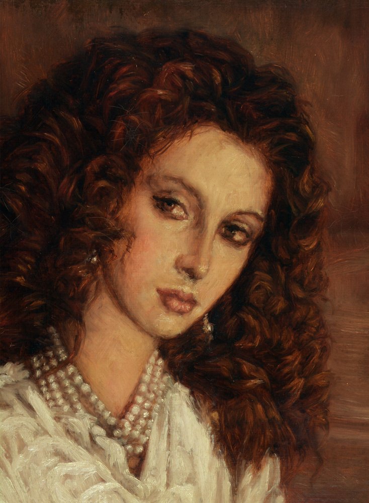 Andrea Di Dio, Portrait with Mandolin, 1982, Oil on Canvas for sale at ...