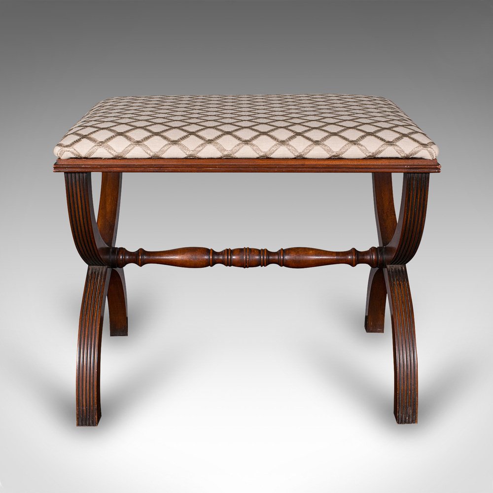 Vintage Regency Revival English Footstool, 1980s for sale at Pamono