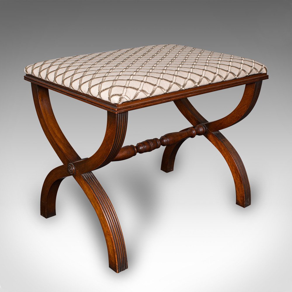 Vintage Regency Revival English Footstool, 1980s for sale at Pamono