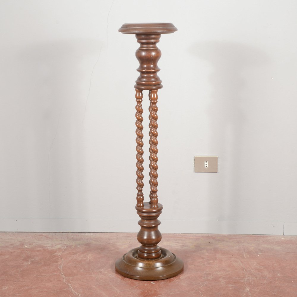 Wooden Trestle Column with Turnings, 1980s for sale at Pamono