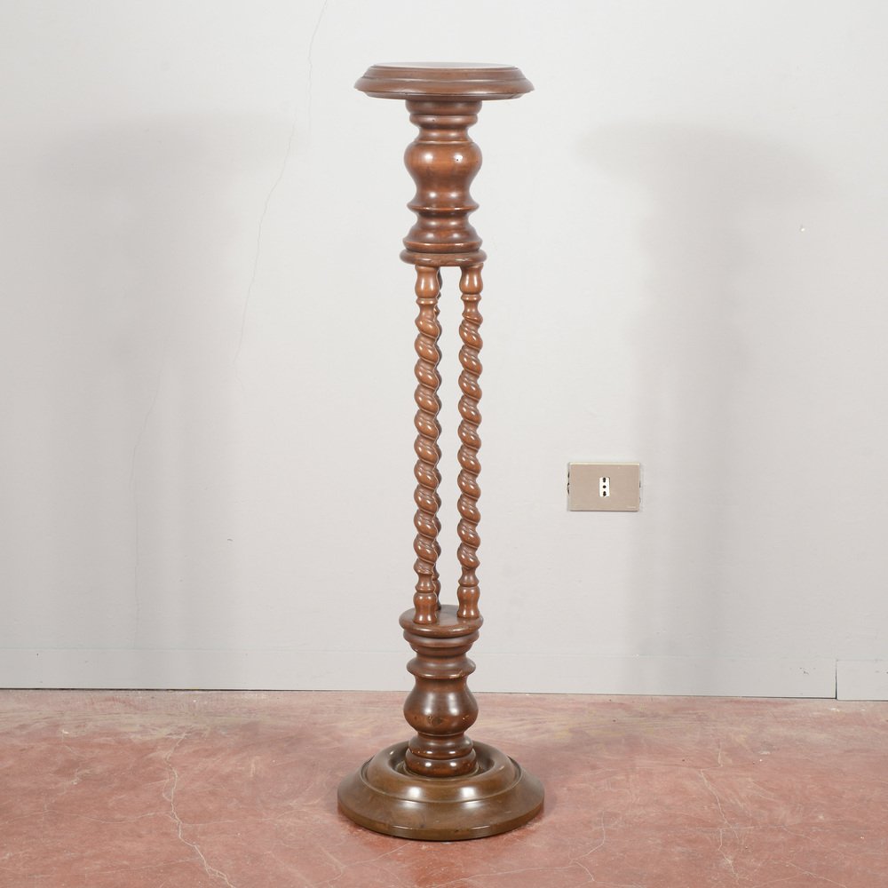 Wooden Trestle Column with Turnings, 1980s for sale at Pamono