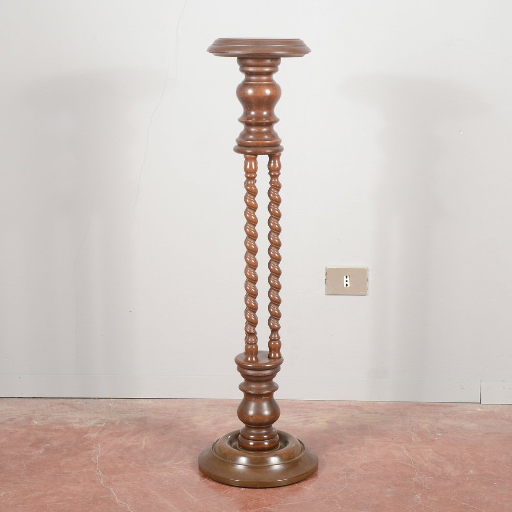 Wooden Trestle Column with Turnings, 1980s for sale at Pamono