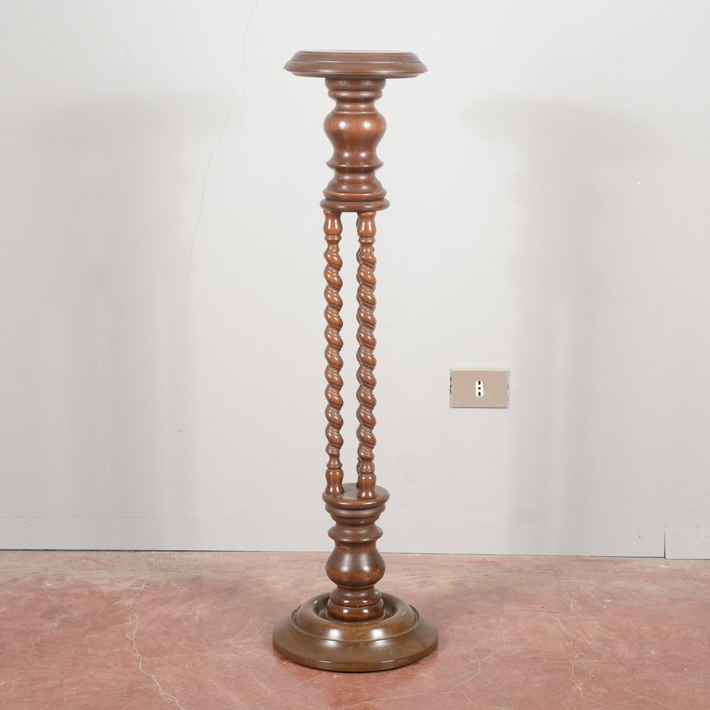 Wooden Trestle Column with Turnings, 1980s for sale at Pamono