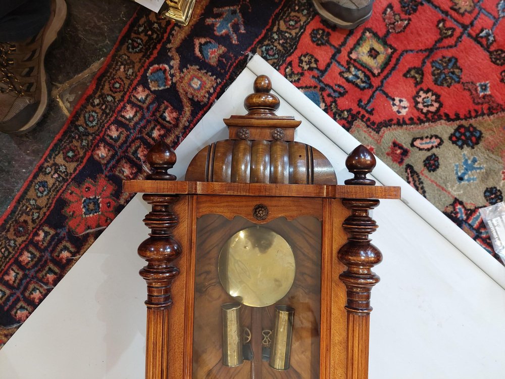 Late Victorian Double Weight Vienna Wall Clock for sale at Pamono
