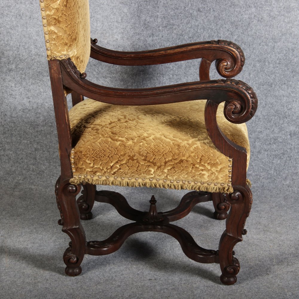 Antique Baroque Chair in Oak, 1800 for sale at Pamono