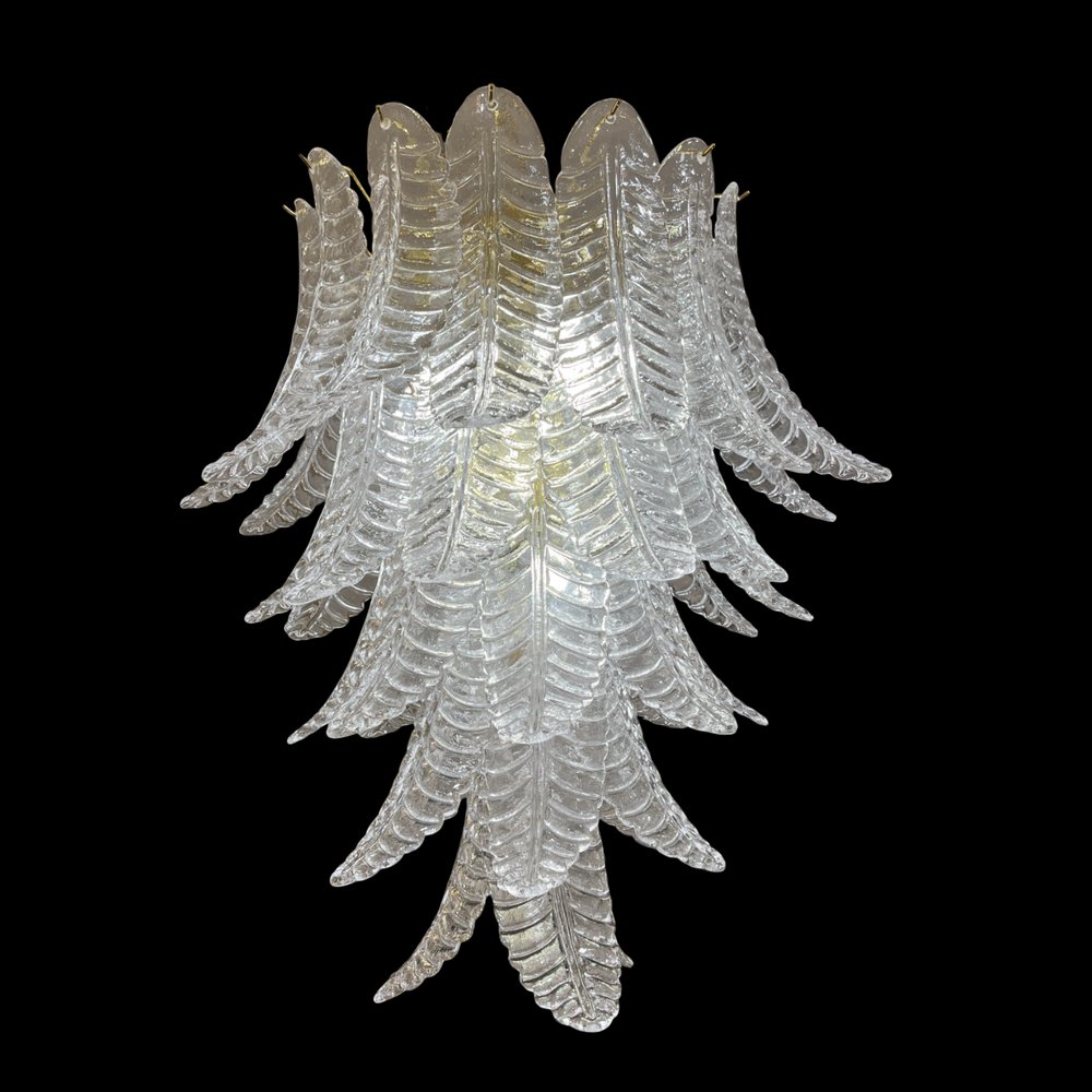 White Murano Glass Fern Lamp for sale at Pamono