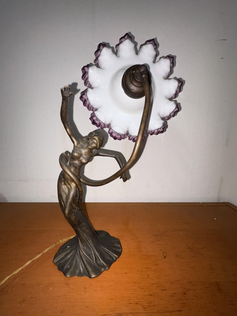 Bronze Lady Table Lamp, 1930 for sale at Pamono