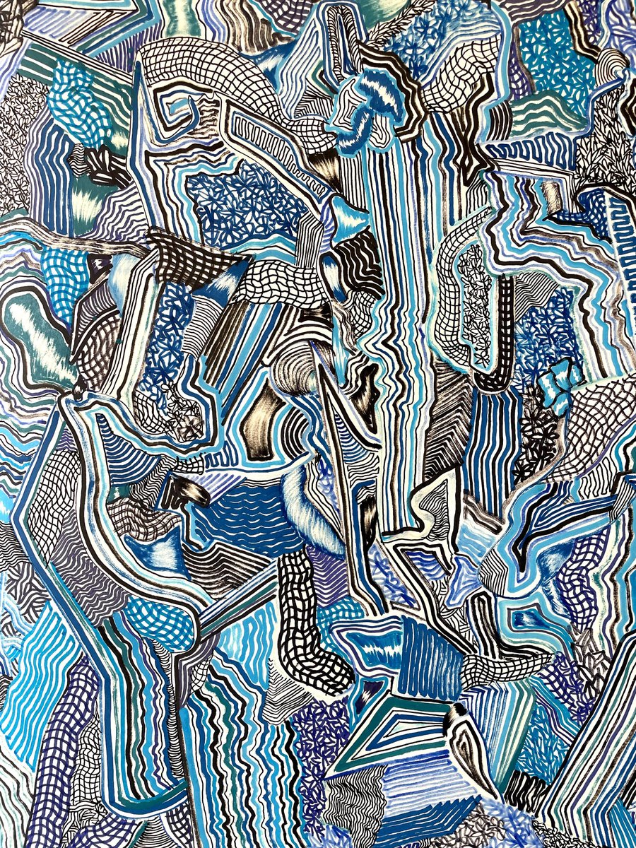 David Paul Kay, Aquamarine, 2025, Ink on Paper for sale at Pamono