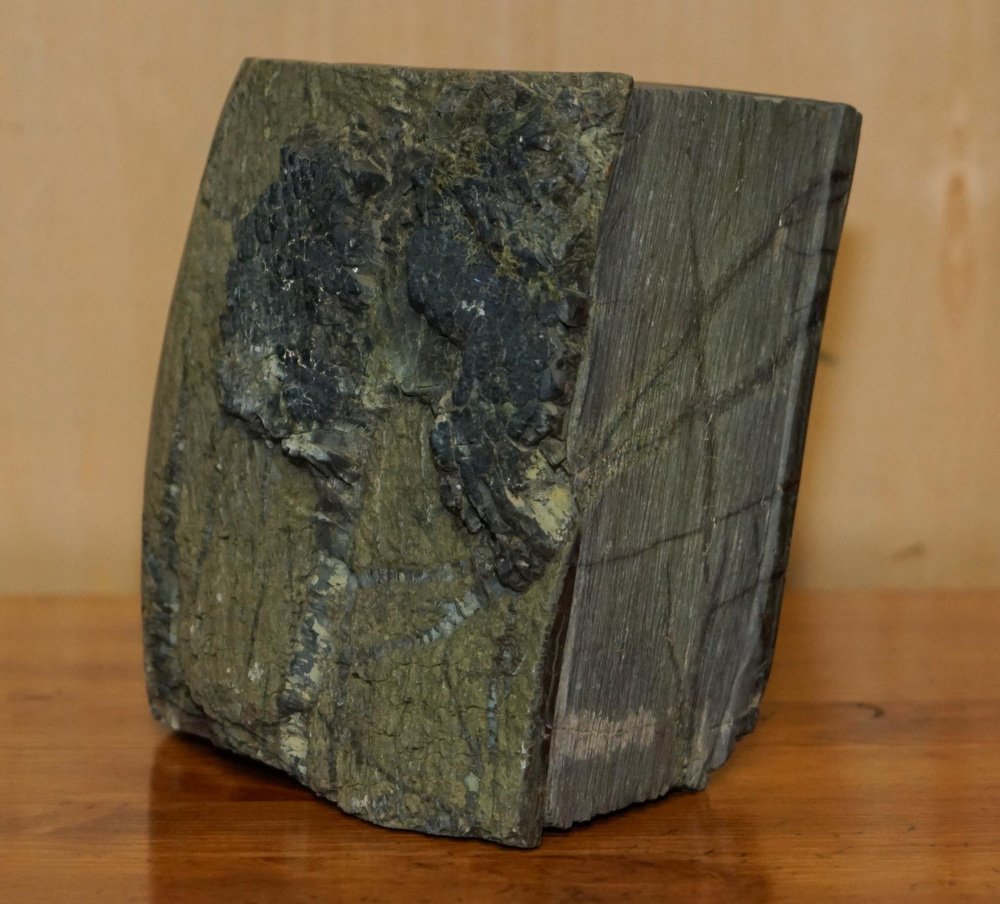 Carved Stone Library Book, 1900s for sale at Pamono