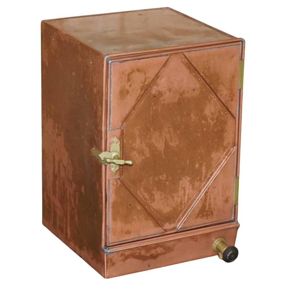 Copper & Brass Fridge Cabinet for sale at Pamono