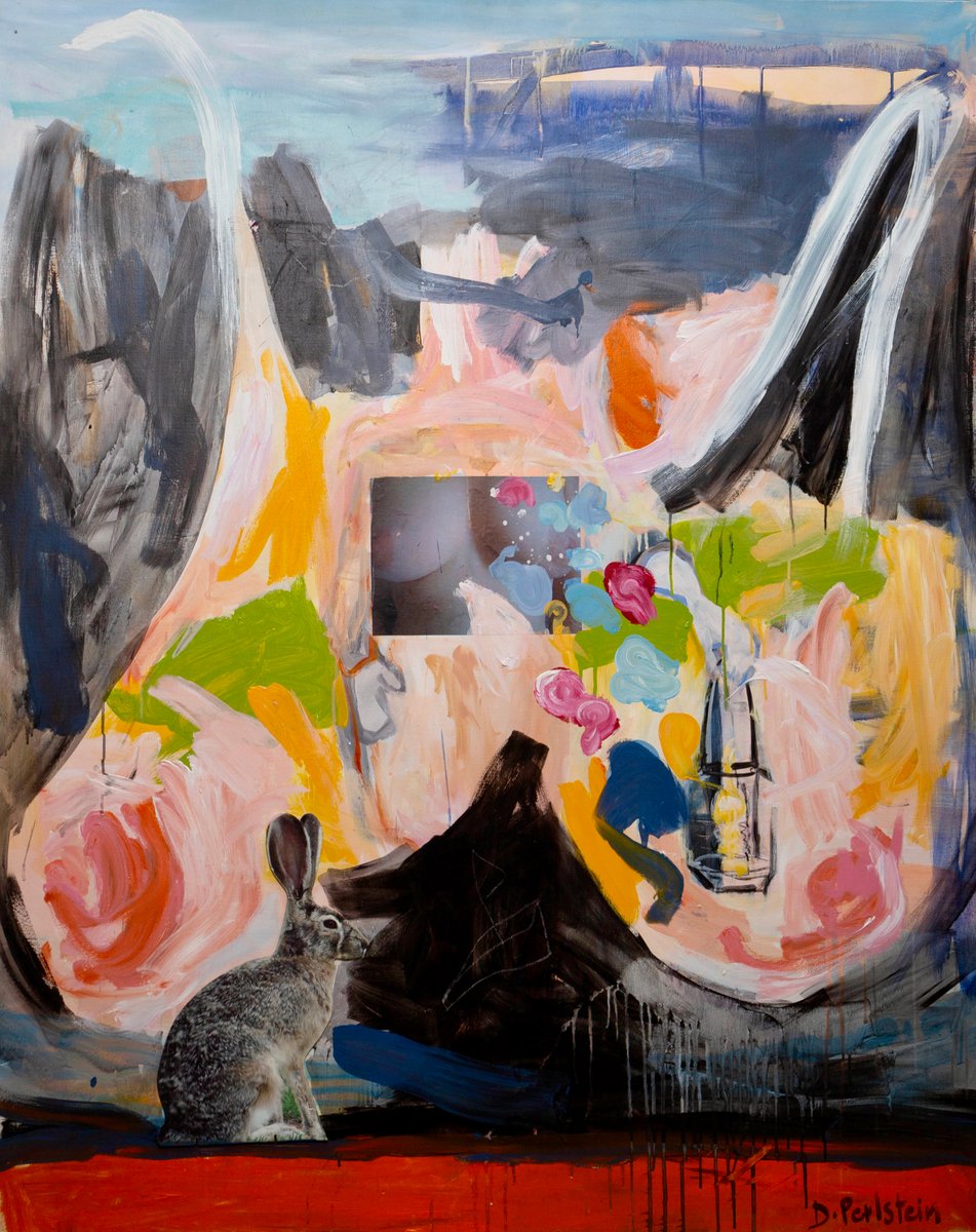 Delphine Perlstein, Composition with Rabbit, 2000s, Acrylic & Collage ...