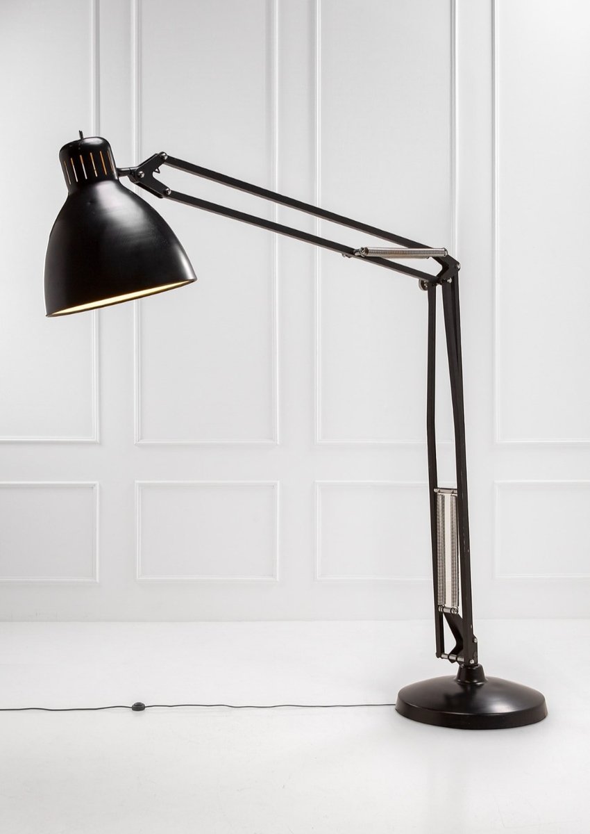 Piantana Mod the Great JJ Nera by Jac Jacobsen for Luxit Leucos, 1980s ...