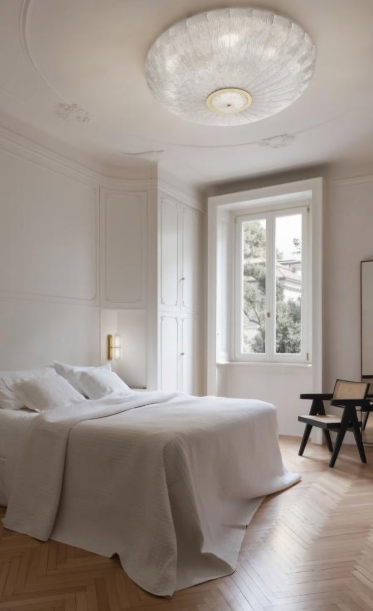 Ceiling Light Royal Model in Iron, Brass and Dew Glass from Barovier ...