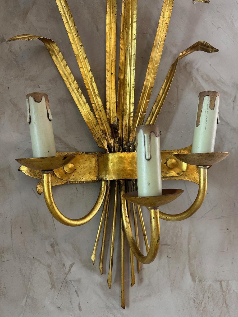 Brass Reed Wall Lights from Maison Baguès, 1950s, Set of 2 for sale at ...