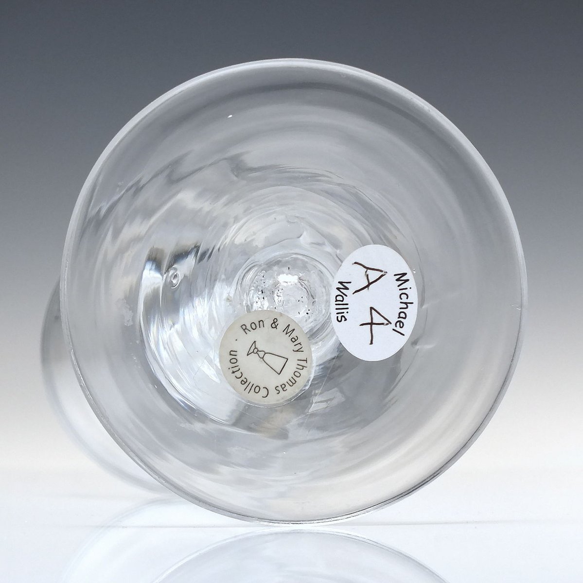 Ron & Mary Thomas Double Series Air Twist Wine with Pan Top Bowl, 1750s ...