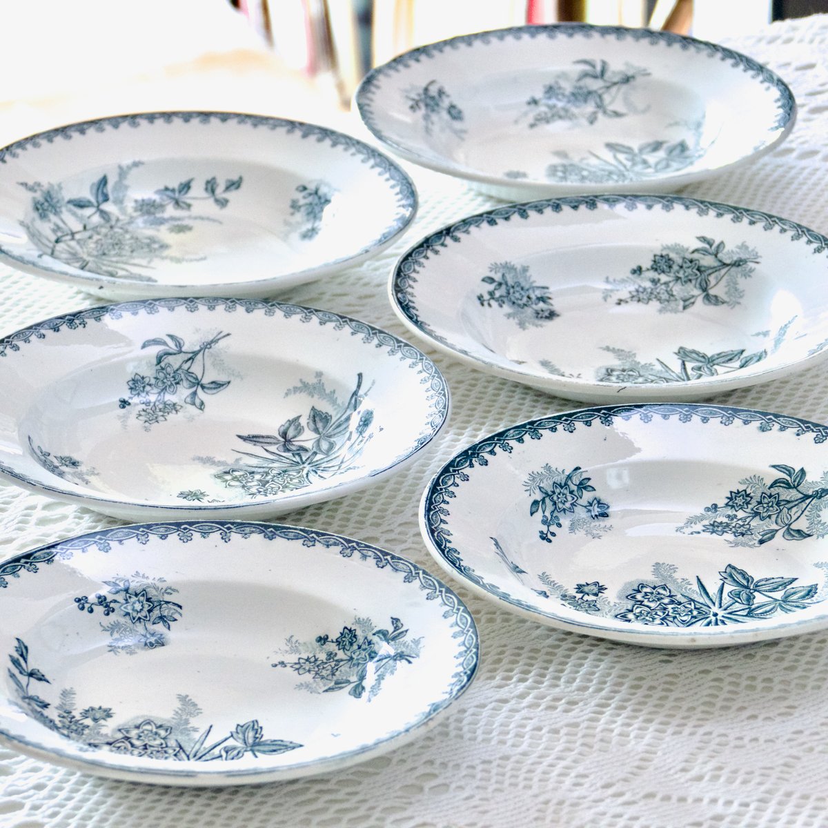 French Plates in Eartenware, Set of 6 for sale at Pamono