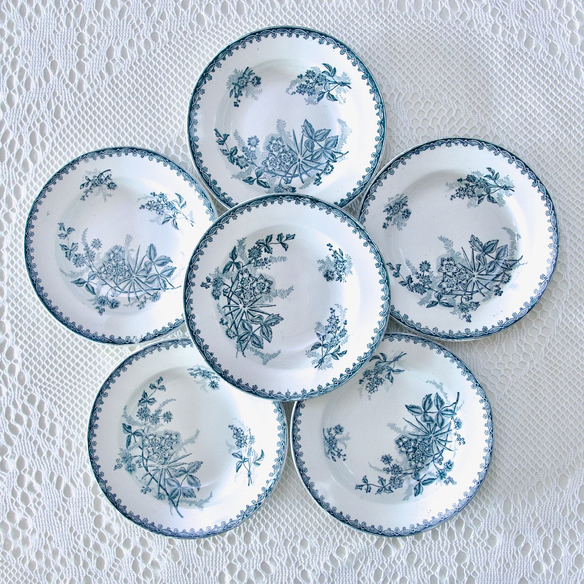 French Plates in Eartenware, Set of 6 for sale at Pamono